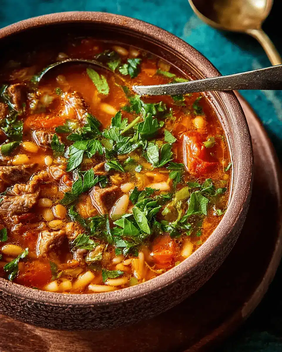 Harira Moroccan Tomato Lentil Beef Soup