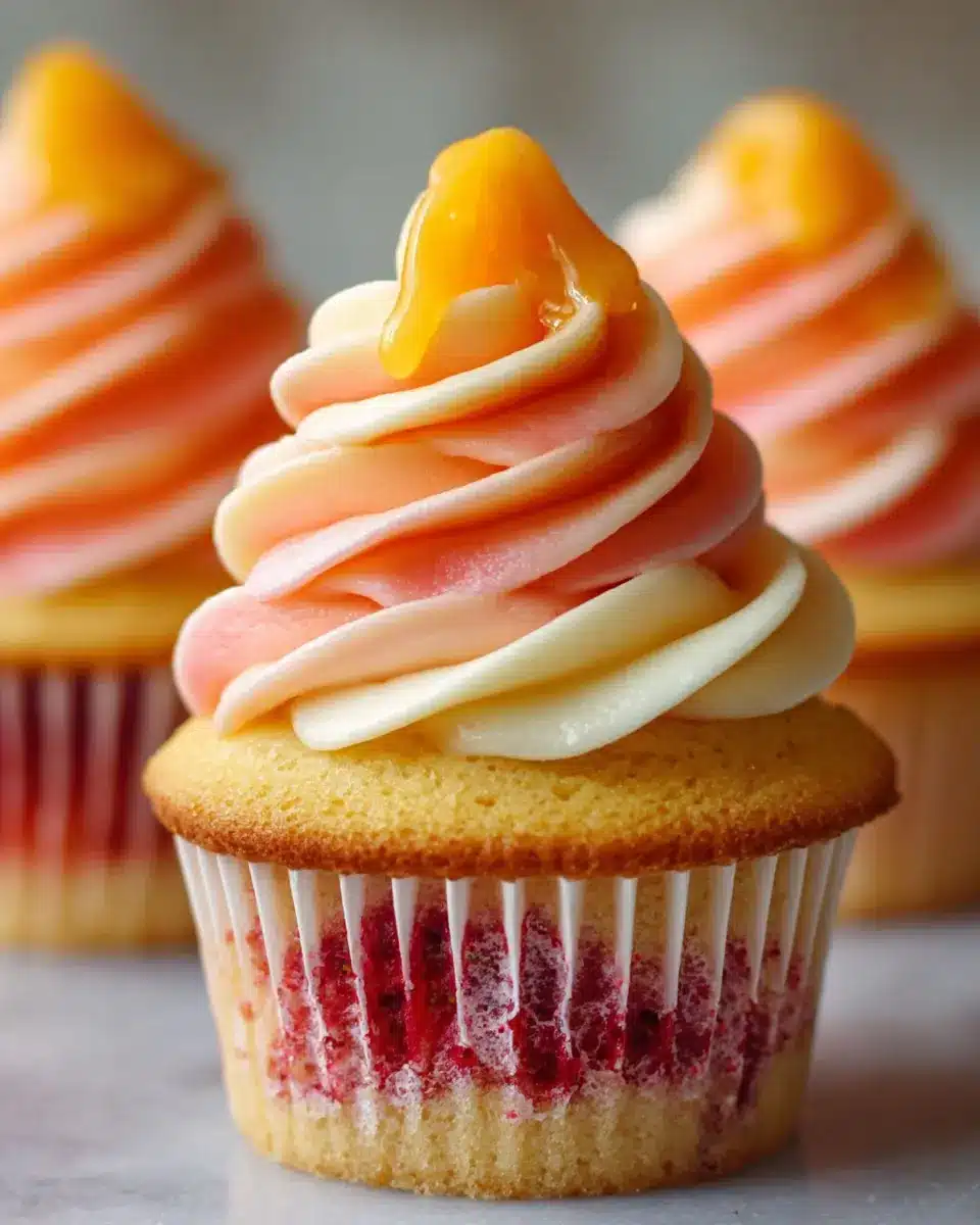 Mango Strawberry Sunset Cupcakes Recipe